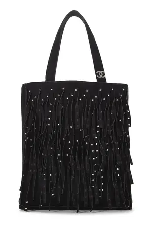 Chanel Suede Fringe Handbag - Black
