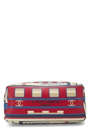 Chanel Coated Canvas Train Car Print Tote - Multi