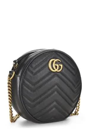 Gucci Leather Gg Marmont Round Shoulder Bag