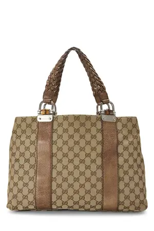 Gucci Original Gg Bamboo Bar Tote - Brown
