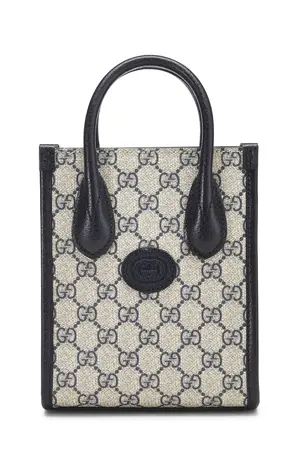 Gucci Gg Supreme Interlocking Tote - Navy