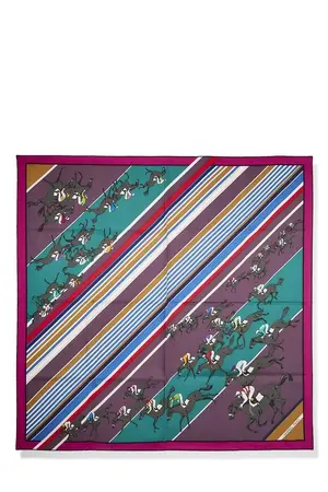 Hermès Multicolor 'les Courses' Silk Scarf 90 - Multi
