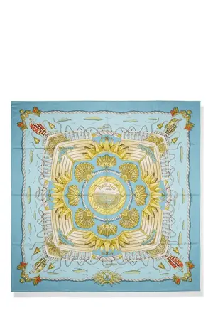 Hermès Multicolor 'railing' Silk Scarf 90 - Blue