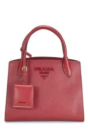 Prada Saffiano Monochrome Tote - Red