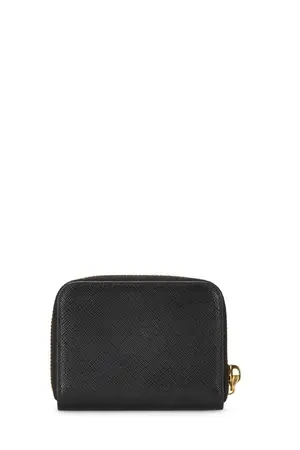 Prada Saffiano Zip Around Coin Purse - Black