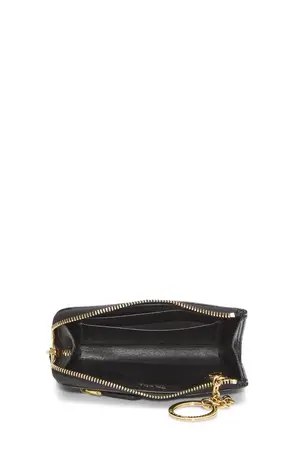 Prada Saffiano Zip Around Coin Purse - Black
