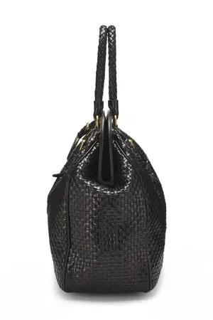 Prada Woven Leather Frame Bag