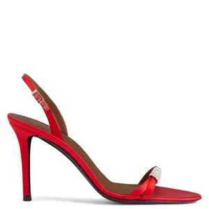 GIUSEPPE ZANOTTI Lena Crystal 90 Slingback Sandals - Red