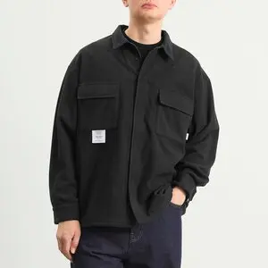 WTAPS Poly Fleece Back Motif Overshirt - Black