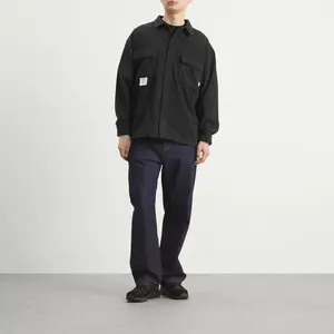 WTAPS Poly Fleece Back Motif Overshirt - Black