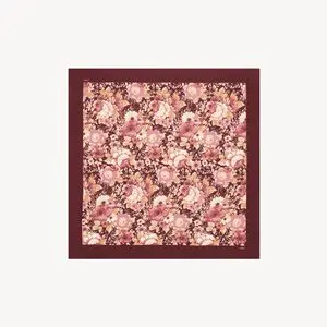 Chloé The Roses Square Scarf In Twill Single - Maroon Pink