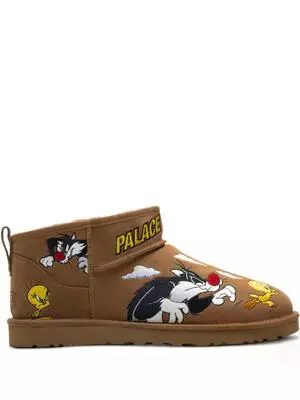 UGG Ultra Mini Embroidered-graphic Boots - Brown