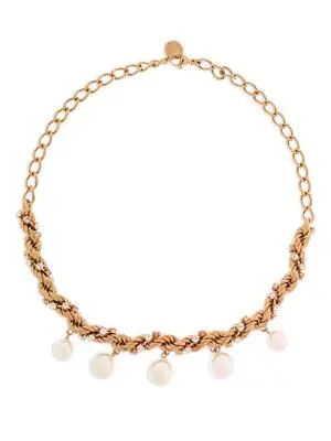 Marni Pearl-embellished Chain Necklace - Gold