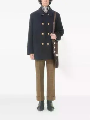 Valentino Garavani Double-breasted Wool Felt Coat - Blue