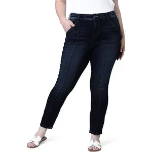 SLINK JEANS Pintuck High-waist Slim Jeans - Brandy