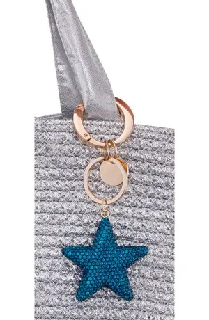 Nina Crystal Embellished Star Bag Charm - Blue