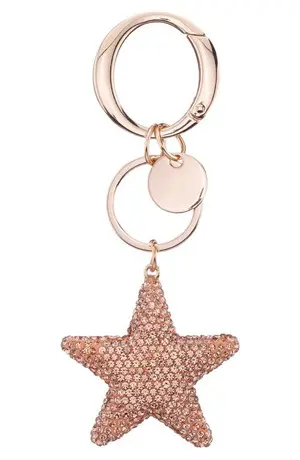 Nina Crystal Embellished Star Bag Charm - Gold