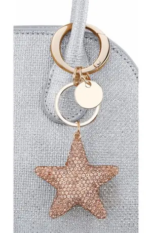 Nina Crystal Embellished Star Bag Charm - Gold