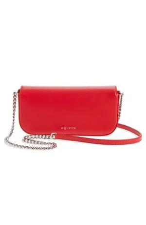 Alexander McQueen Small Skull Flower Shoulder Bag - Red/silver