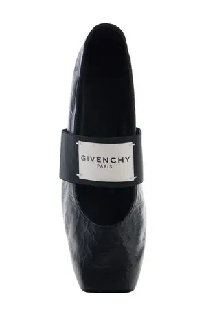 Givenchy Sliced Square Toe Mary Jane Flat - Black