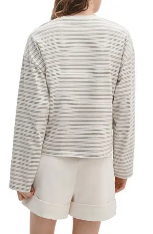 Rag & Bone Kelly Stripe Boxy T-shirt - Ivory
