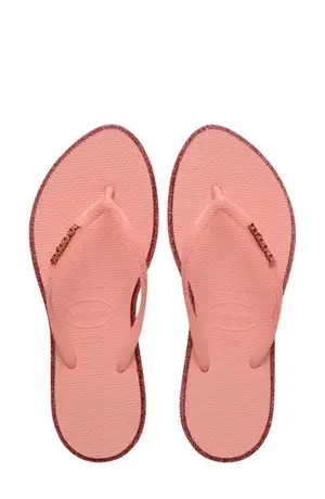 Havaianas Slim Point Glitter Flip Flop - Canyon Clay/blossom