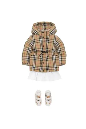 Burberry Check Nylon Puffer Coat