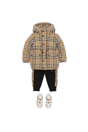 Burberry Check Nylon Puffer Coat