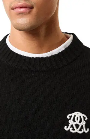 REISS Archibald Embroidered Wool Sweater