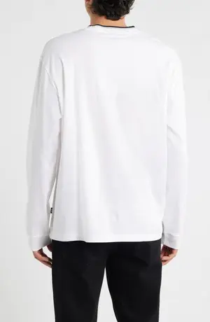 BOSS Talley Cotton Crewneck Top - White