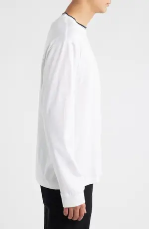 BOSS Talley Cotton Crewneck Top - White