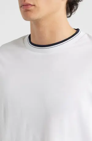 BOSS Talley Cotton Crewneck Top - White