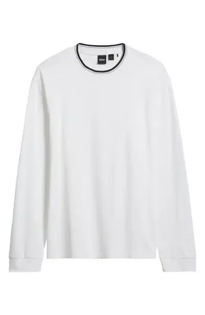 BOSS Talley Cotton Crewneck Top - White