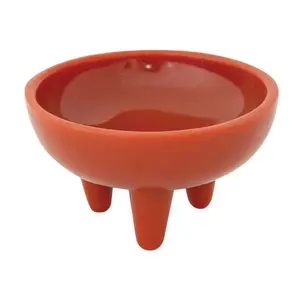 STORIED HOME Round Resin Footed Bowl - Red