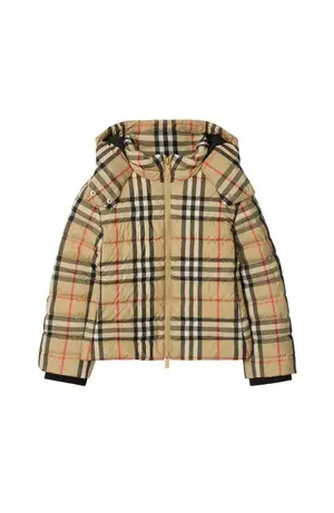 Burberry Check Hooded Puffer Jacket