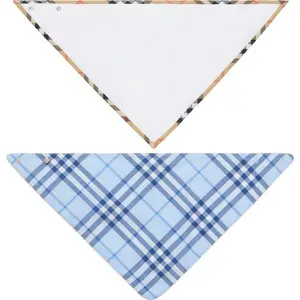 Burberry Check Cotton Two-piece Bib Set - Ice Blue