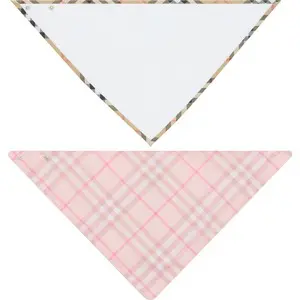 Burberry Check Cotton Two-piece Bib Set - Ice Pink