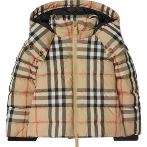 Burberry Check Hooded Puffer Jacket