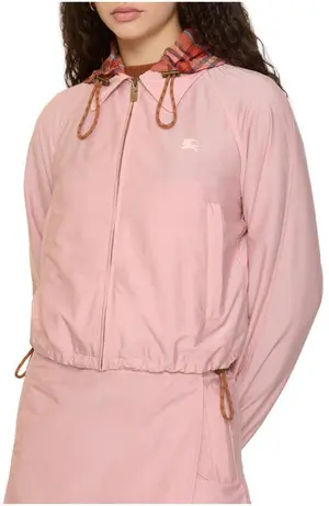 Burberry Cropped Newcott Hooded Jacket - Begonia Pink