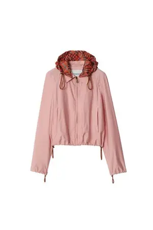 Burberry Cropped Newcott Hooded Jacket - Begonia Pink