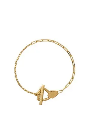 Burberry Equestrian Knight Design Shield Bracelet - Gold