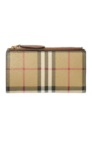 Burberry Medium Check Bifold Wallet - Archive Beige/briar Brown