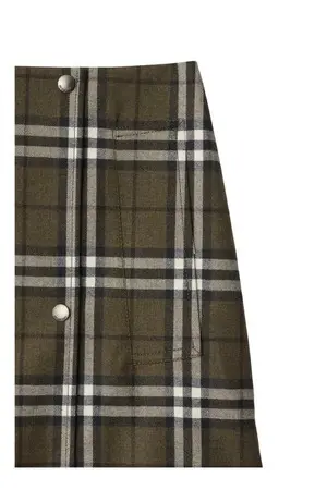 Burberry Check Bonded Wool Trench Mini Skirt