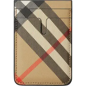 Burberry Check Magnetic Card Case - Sand