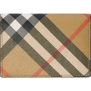 Burberry Check Folding Card Case - Sand