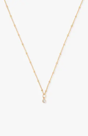 CUFFED BY NANO Birthstone Necklace - Gold April