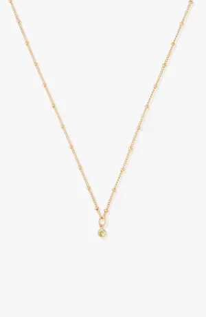 CUFFED BY NANO Birthstone Necklace - Gold August