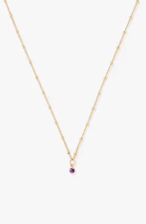 CUFFED BY NANO Birthstone Necklace - Gold February