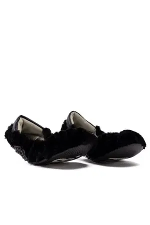 P448 Stella Teddy Ballet Flat - Black