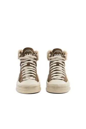 P448 Rail Teddy High-top Sneakers - Coco/fur